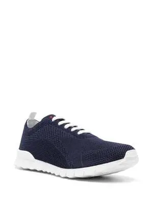 Kiton Embroidered-logo Sneakers - Blue