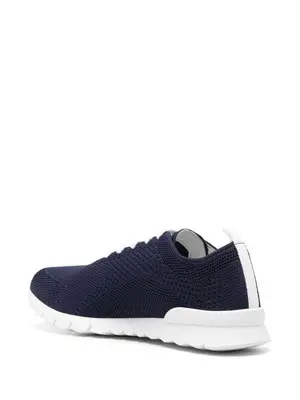 Kiton Embroidered-logo Sneakers - Blue