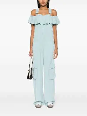 Moschino Ruffle-detail Cold-shoulder Jumpsuit