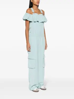 Moschino Ruffle-detail Cold-shoulder Jumpsuit