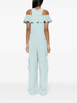 Moschino Ruffle-detail Cold-shoulder Jumpsuit