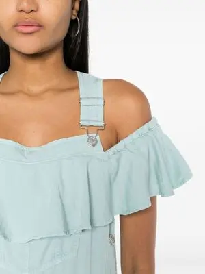 Moschino Ruffle-detail Cold-shoulder Jumpsuit