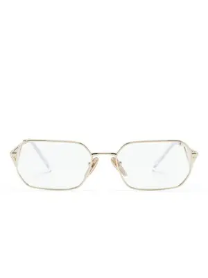 Prada Geometric-frame Glasses - Gold
