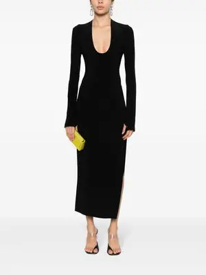 Norma Kamali U-neck Maxi Dress With Side Slit