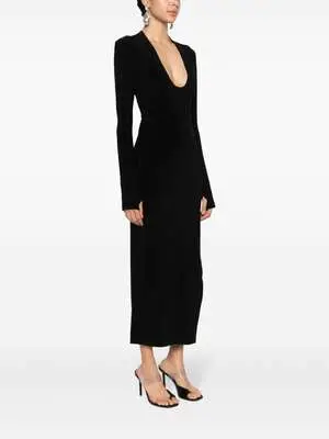 Norma Kamali U-neck Maxi Dress With Side Slit