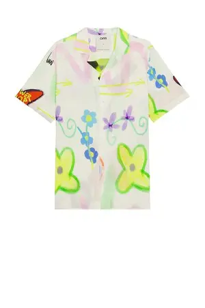 Oas Flower Shop Viscose Shirt In Ivory - Multi