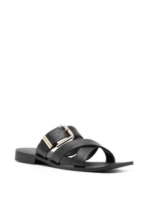 Senso Gwen Buckle-detail Leather Sandals - Black