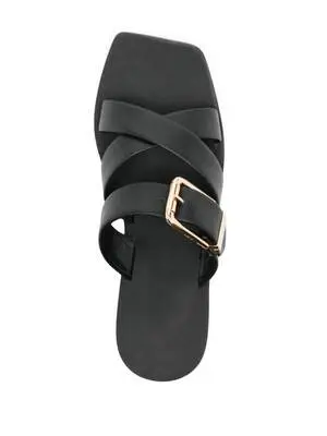 Senso Gwen Buckle-detail Leather Sandals - Black