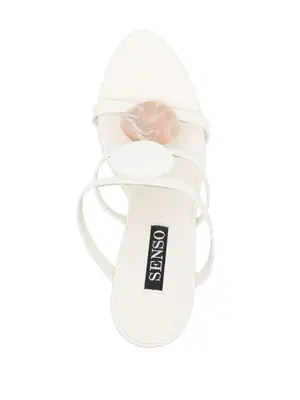 Senso Kaye 95mm Leather Sandals - White