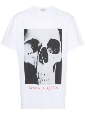 Alexander McQueen Skull-print Cotton T-shirt - White