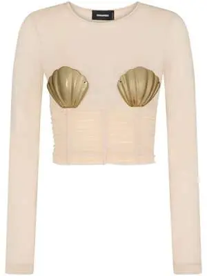 Dsquared2 Seashell-detail Cropped Top
