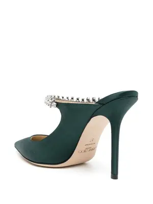 JIMMY CHOO Bing 100mm Crystal-embellished Mules - Green