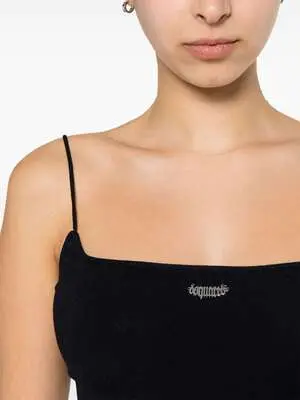 Dsquared2 Logo-plaque Knitted Crop Top