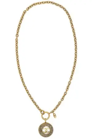 Chanel Coco Mark Medallion Necklace - Light Gold