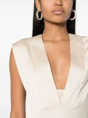GENNY Appliqué-detail Sleeveless Blouse - Neutrals