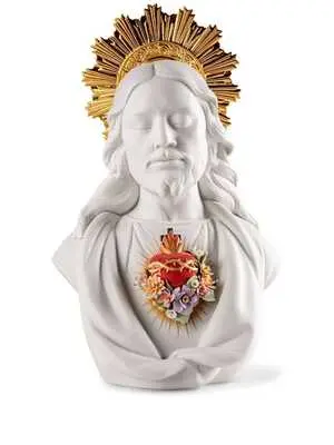 LLADRO Sacred Heart Of Jesus Porcelain Sculpture - White