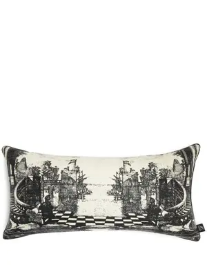 FORNASETTI Giardino Settecentesco Cashmere Cushion - White