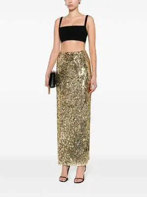 ATU BODY COUTURE Sequin-embellished Maxi Skirt - Gold
