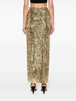 ATU BODY COUTURE Sequin-embellished Maxi Skirt - Gold
