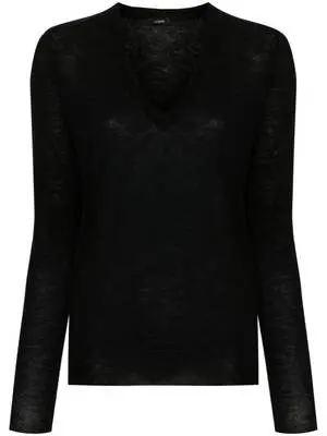 JOSEPH V-neck Cashmere Jumper - Black