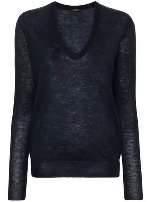 JOSEPH V-neck Cashmere Jumper - Blue