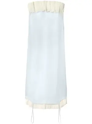 Off-White Ruffle-trim Bandeau Midi Dress - Blue