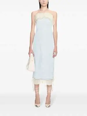 Off-White Ruffle-trim Bandeau Midi Dress