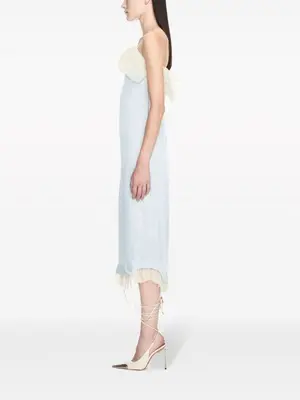 Off-White Ruffle-trim Bandeau Midi Dress