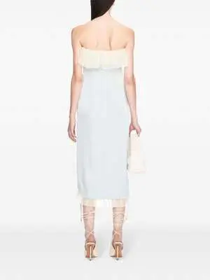 Off-White Ruffle-trim Bandeau Midi Dress