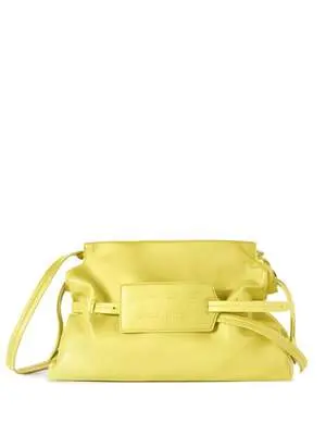 Off-White Leather Clutch With Zip Tie Tag - Green