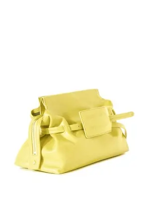 Off-White Leather Clutch With Zip Tie Tag - Green
