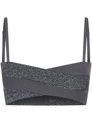 DION LEE Reflective Interlocking-weave Bralette