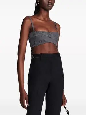 DION LEE Reflective Interlocking-weave Bralette