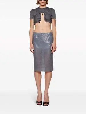 Christopher Esber Viva Mesh Midi Skirt - Grey