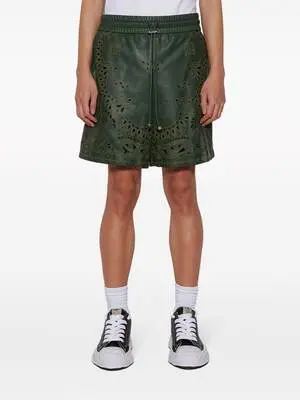 Amiri Bandana Laser-etched Leather Shorts