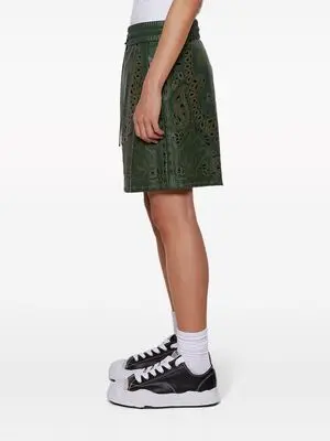 Amiri Bandana Laser-etched Leather Shorts
