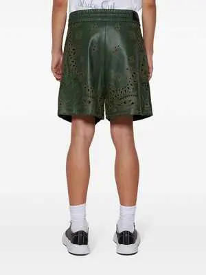 Amiri Bandana Laser-etched Leather Shorts