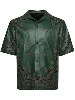 Amiri Bandana-pattern Leather Shirt