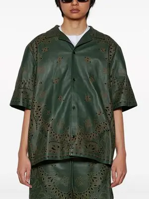 Amiri Bandana-pattern Leather Shirt
