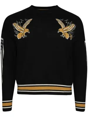 Rhude Eagle Souvenir Intarsia Knit Jumper - Black