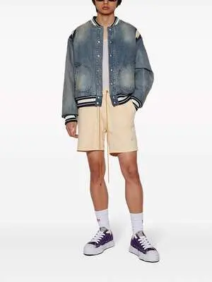 Rhude Logo-embroidered Cotton Track Shorts - Neutrals