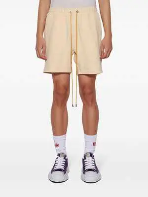 Rhude Logo-embroidered Cotton Track Shorts - Neutrals