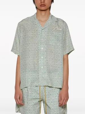 Rhude Cravat Geometric-print Silk Shirt