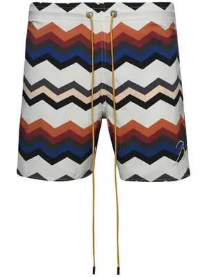 Rhude Zigzag Swim Shorts - Blue