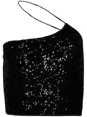 Oseree Sequin-embellished Crop Top