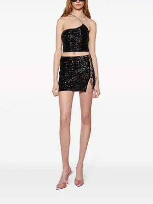 Oseree Sequin-embellished Crop Top