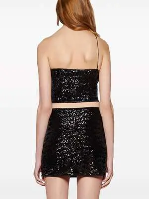 Oseree Sequin-embellished Crop Top