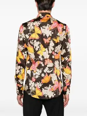 Dsquared2 Butterfly-print Satin Shirt