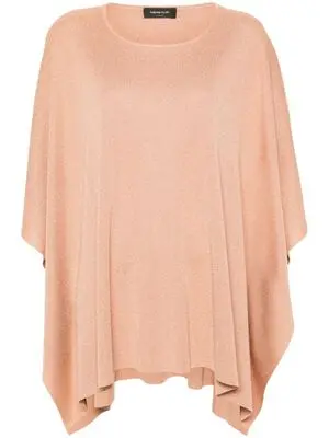 Fabiana Filippi Metallic-threading Knitted Poncho - Pink