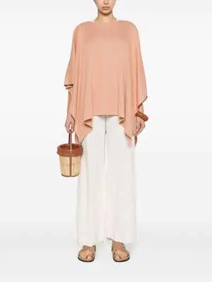 Fabiana Filippi Metallic-threading Knitted Poncho - Pink